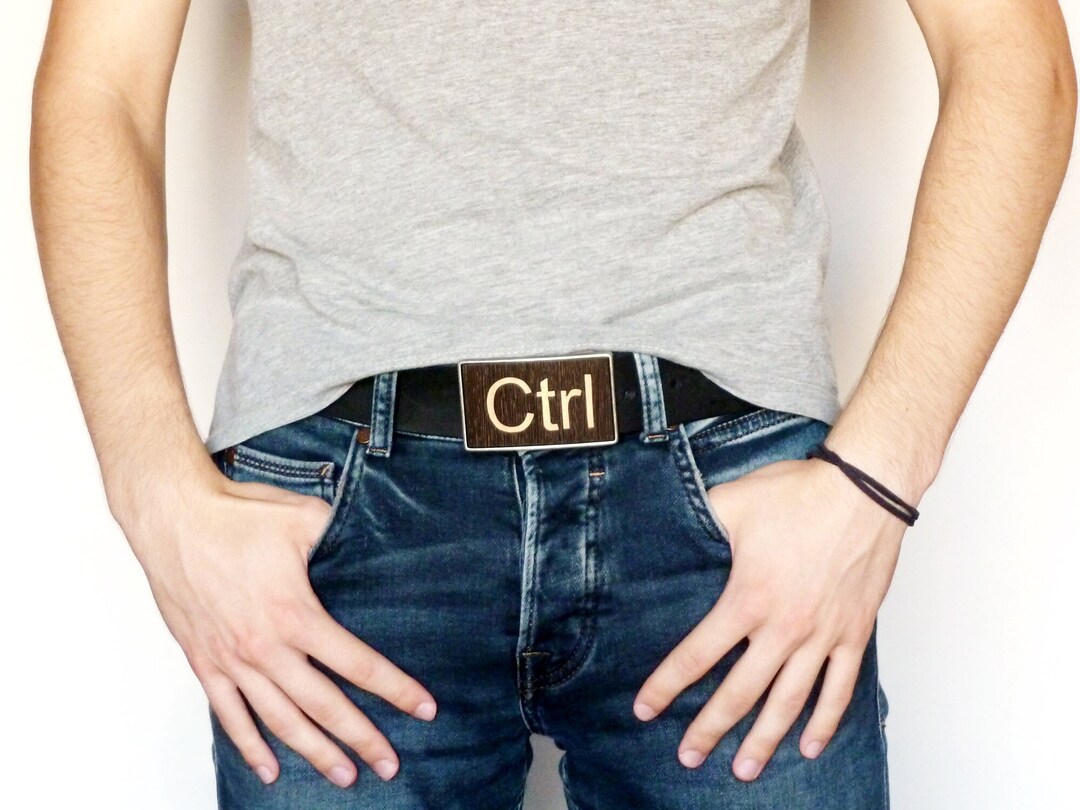 Wooden Belt Buckle, Casual Accessory for Men, Ctrl Keycap Design ...