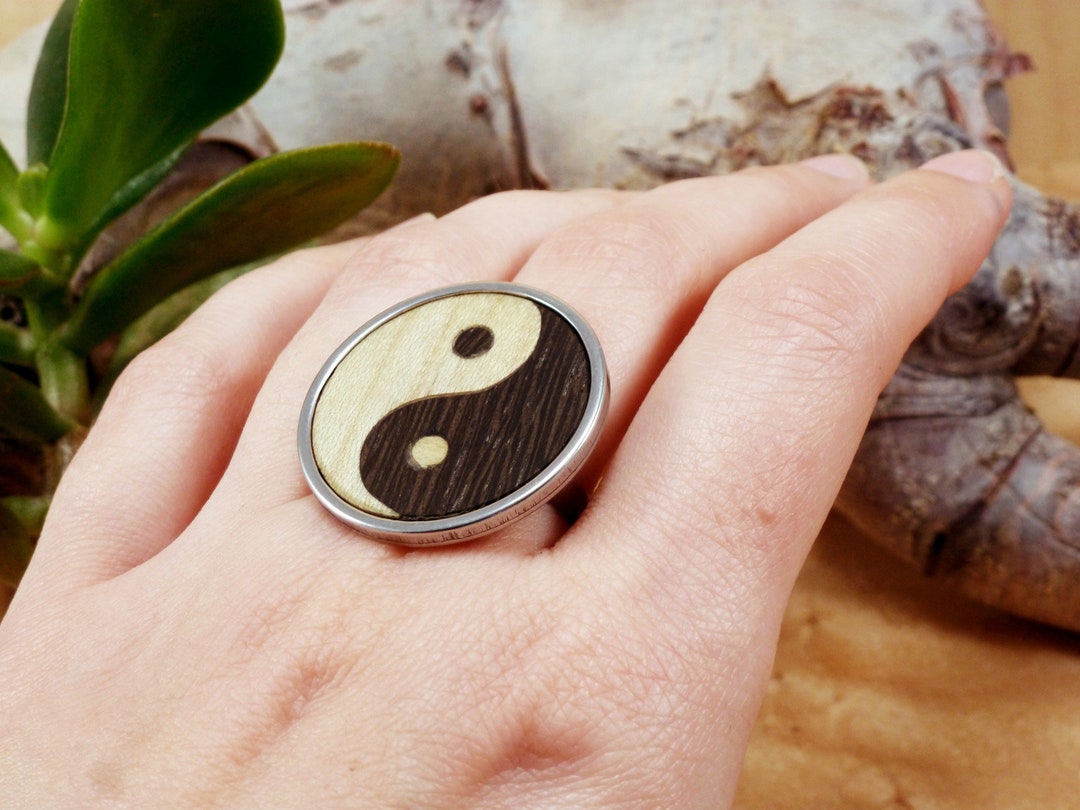 Yin Yang Ring, Yin Yang Wood Ring, Yin Yang Steel Ring, Yin Yang ...