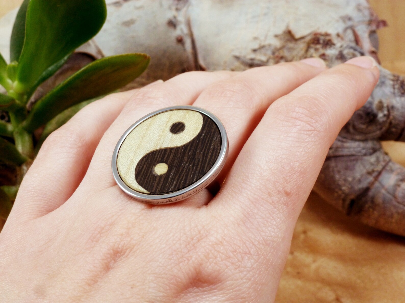 Yin Yang Ring Yin Yang Wood Ring Yin Yang Steel Ring Yin - Etsy