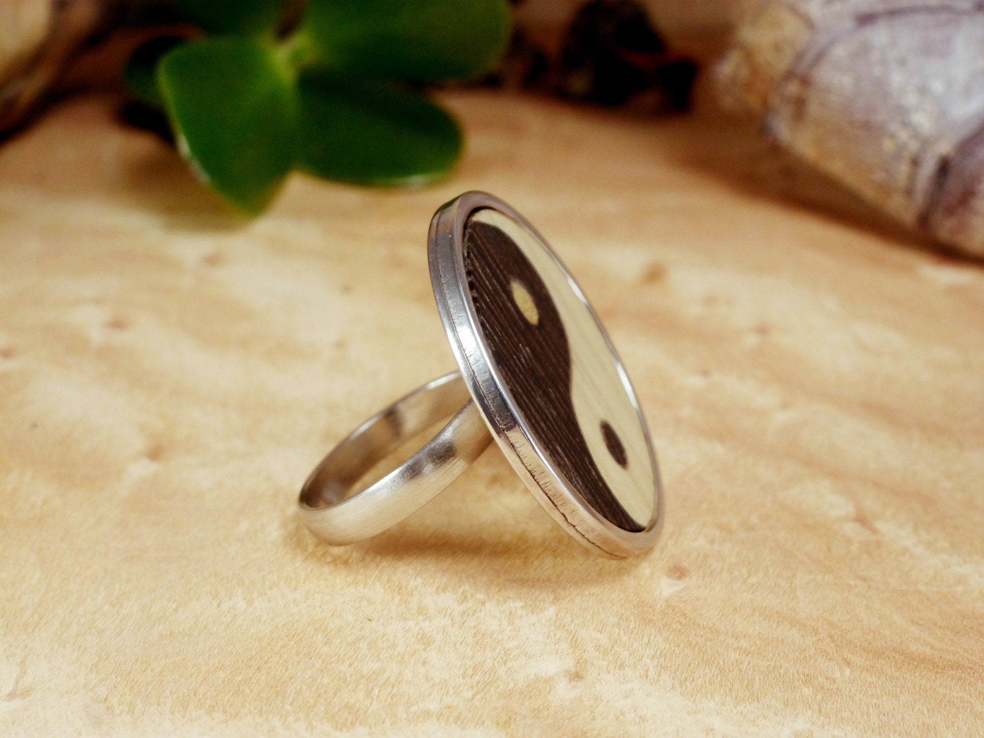 Yin Yang Ring Yin Yang Wood Ring Yin Yang Steel Ring Yin - Etsy