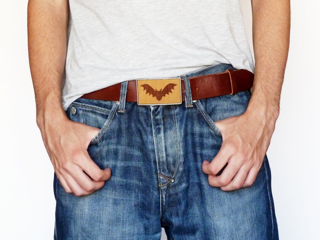 Bat Belt Buckle, Modern Buckle for Belt, Gift for Bat Lovers, Natural ...