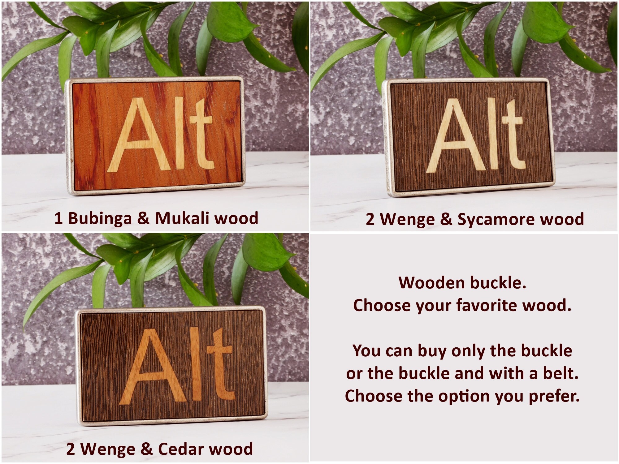 Man's Belt Buckle, Alt Keycap Design, Natural Wood Buckle for Belt ...