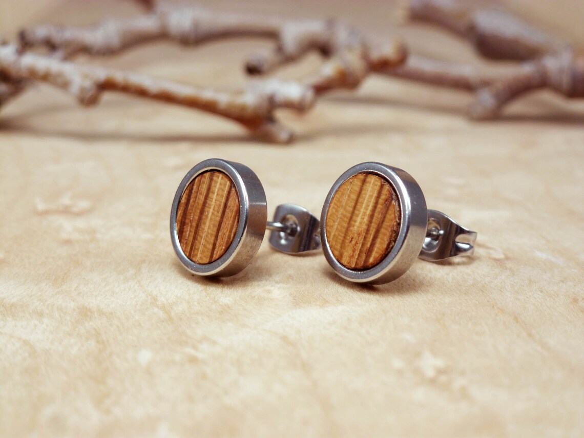 Exotic Hardwood Earrings for Men Luxury Stud Earrings - Etsy