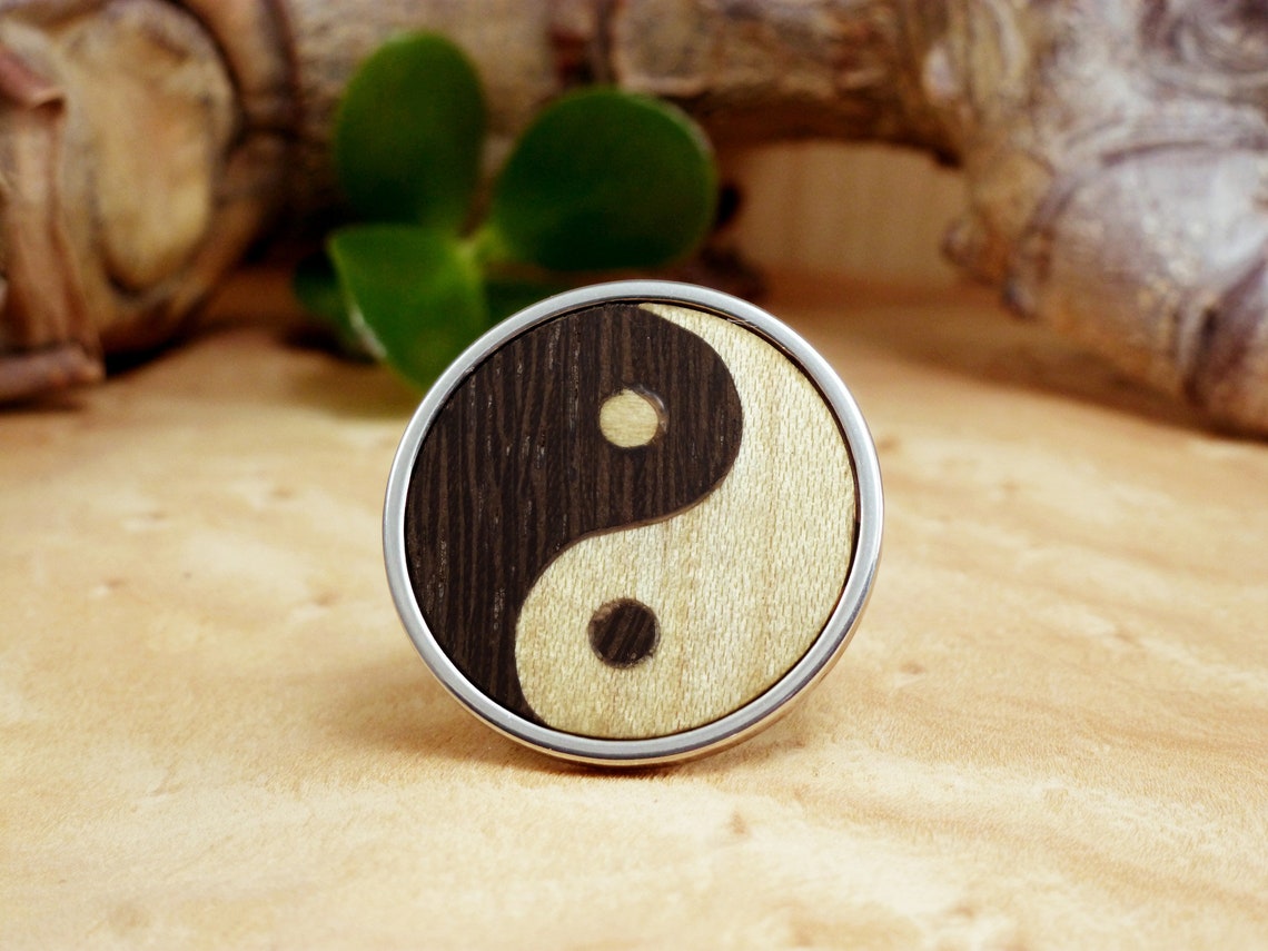 Yin Yang Ring Yin Yang Wood Ring Yin Yang Steel Ring Yin - Etsy