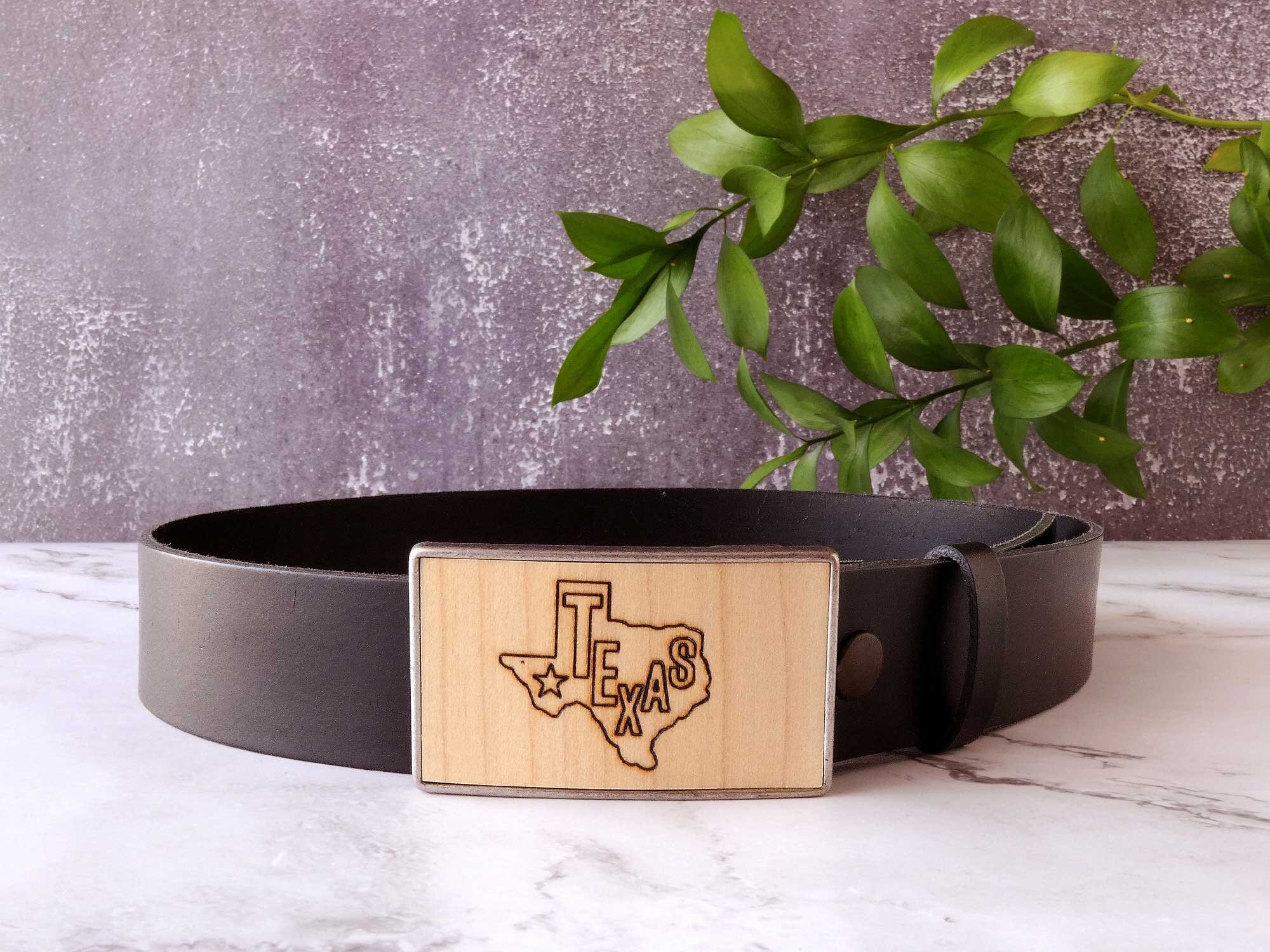 Big Belt Buckles, Silhouette Map Texas Laser Engraved Wood, State of ...