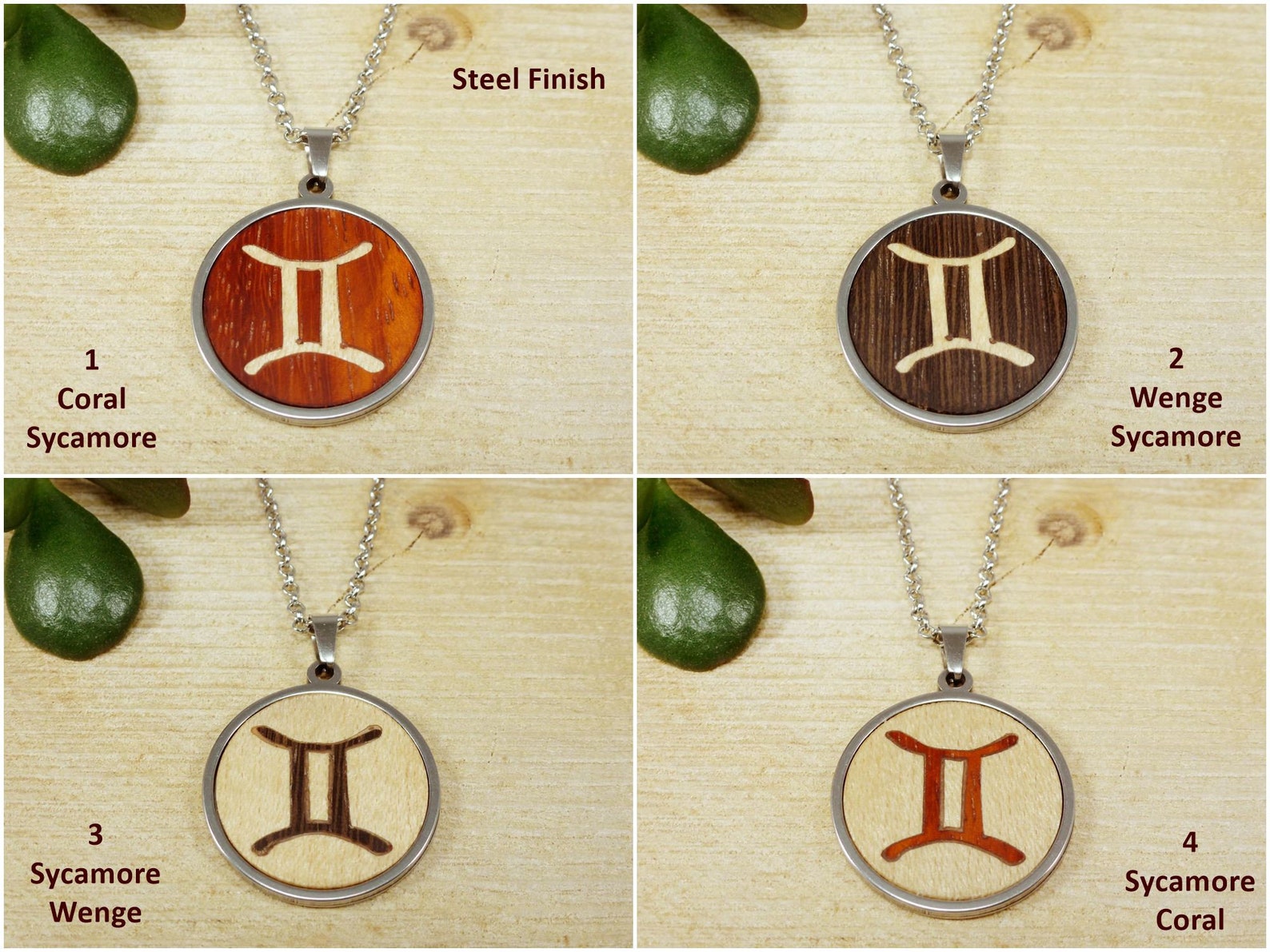 Gemini Symbol Necklace, Elegant Wood Necklace, Gemini Zodiac Necklace ...