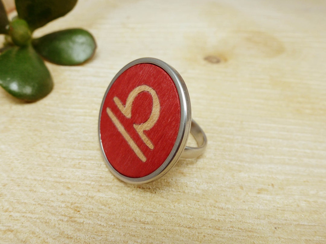 Libra Ring Women, Love Environment Ring, Libra Sign Ring, Handmade Wood ...