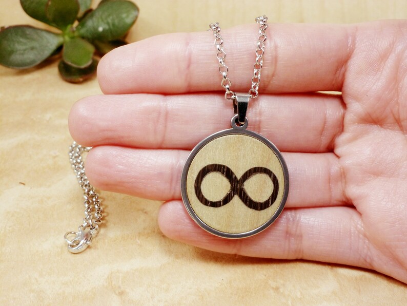 Infinity Necklace Wood, Chic Accessory, Wife Infinity Necklace, Sister ...
