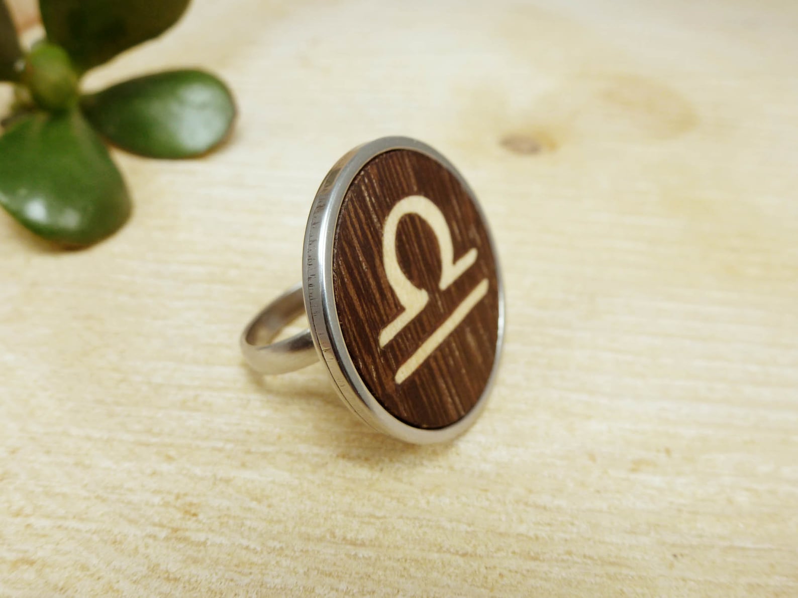 Libra Ring Women, Love Environment Ring, Libra Sign Ring, Handmade Wood ...