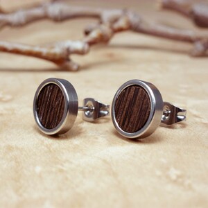 Wood Stud Earrings Men Earthy Earrings Men Mens Stud - Etsy