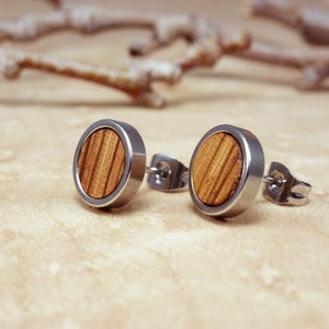 Wood Stud Earrings Men Earthy Earrings Men Mens Stud - Etsy