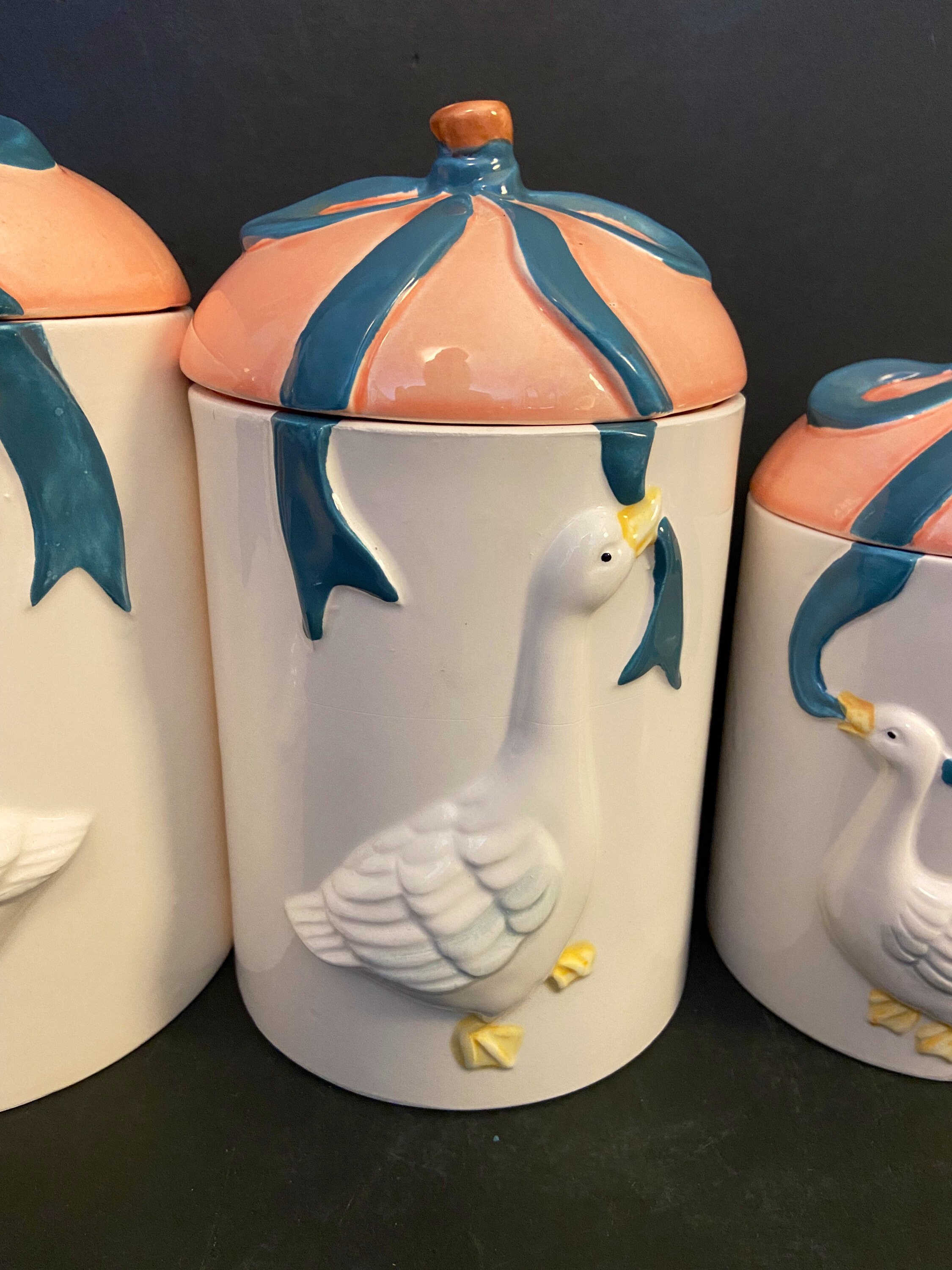 Vintage Goose Canister Set Ceramic Duck Containers Country | Etsy