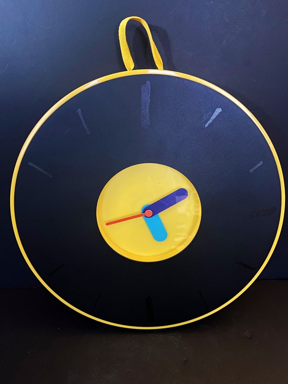 Vintage IKEA Pladdra Clock 1990s Yellow and Black Wall Clock - Etsy