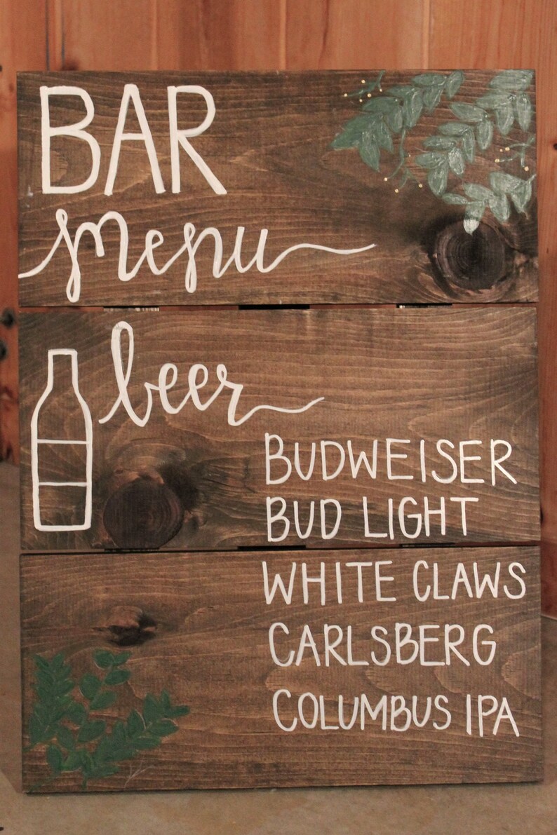 Bar Menu Sign - Etsy