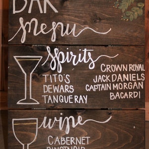 Bar Menu Sign - Etsy