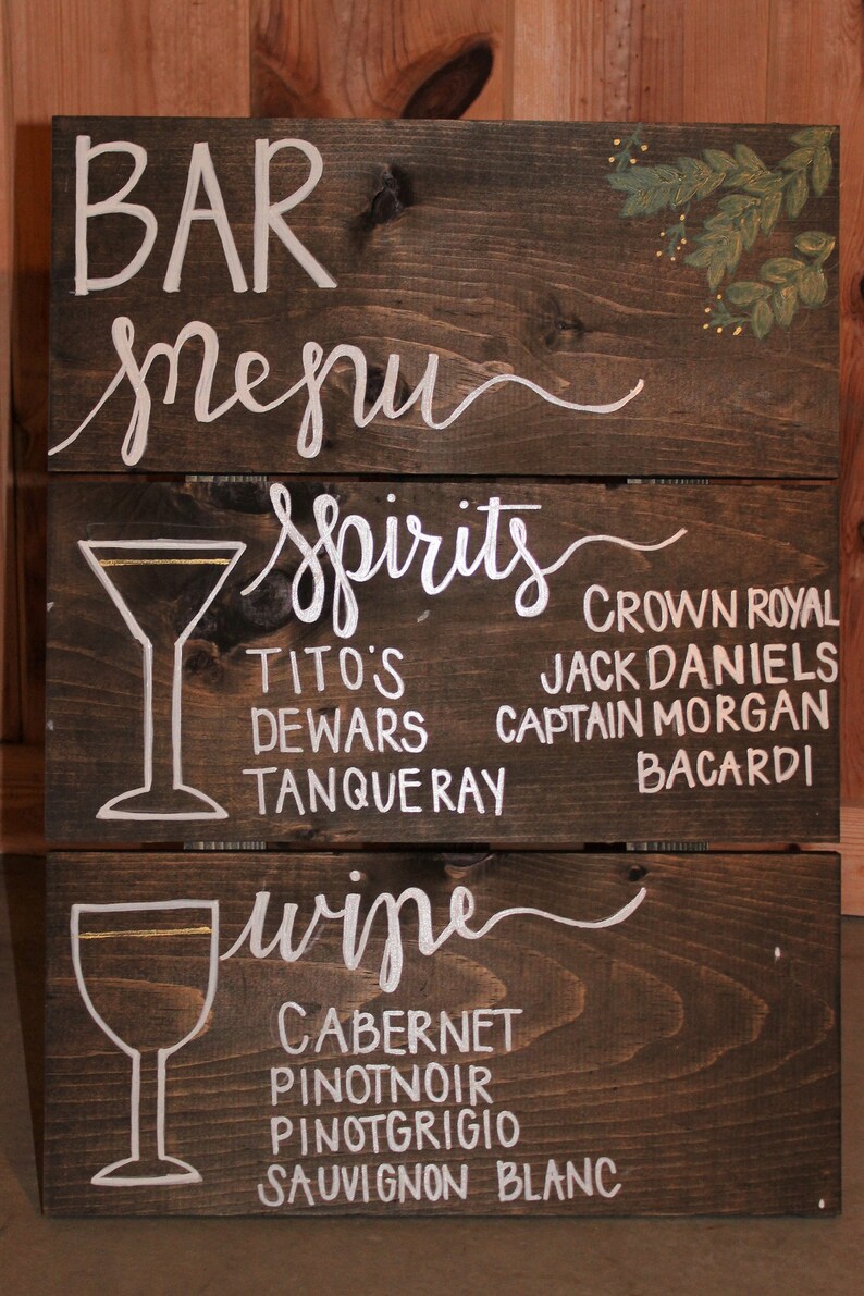 Bar Menu Sign - Etsy