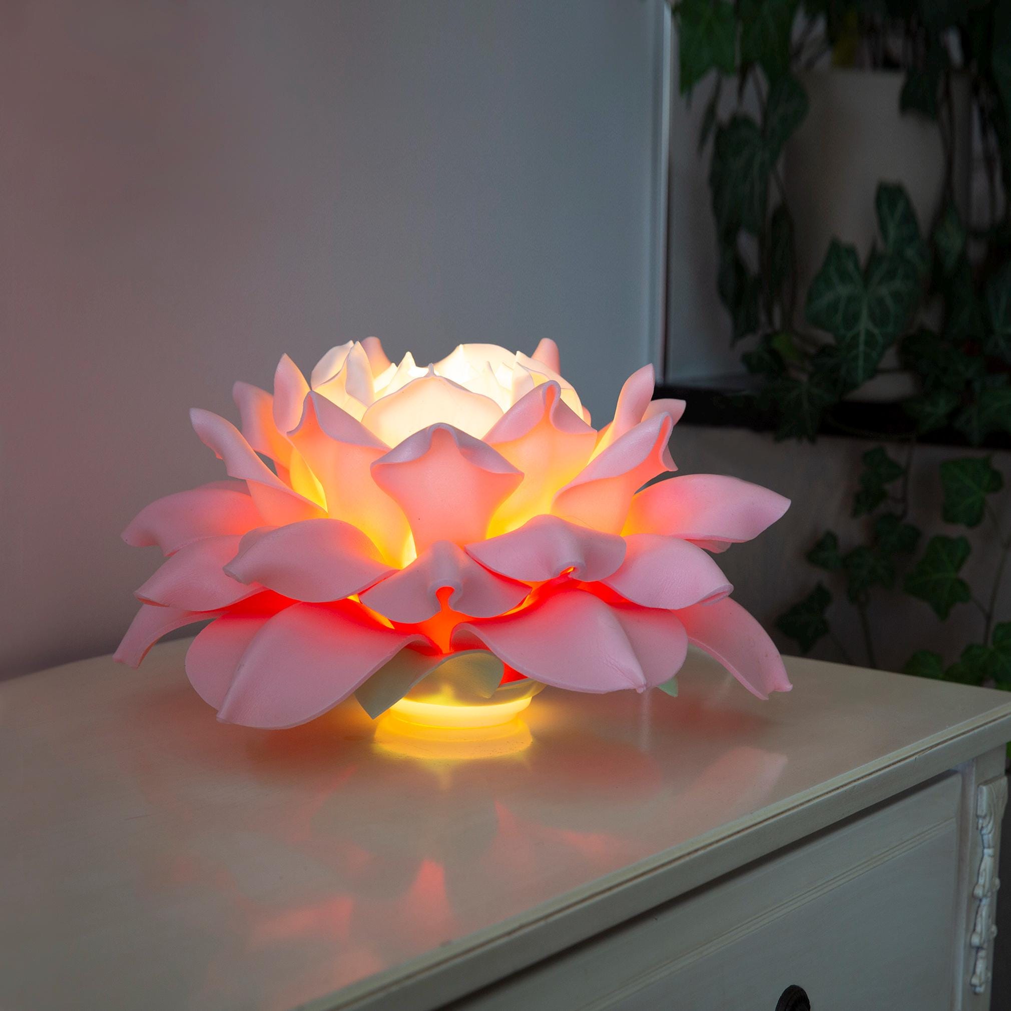 Table Lamp Dahlia Flower With LED Light Bulb - Etsy