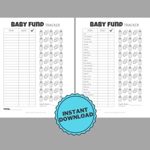 Baby Fund Tracker Printable PDF Editable & Personalized Savings Goal ...