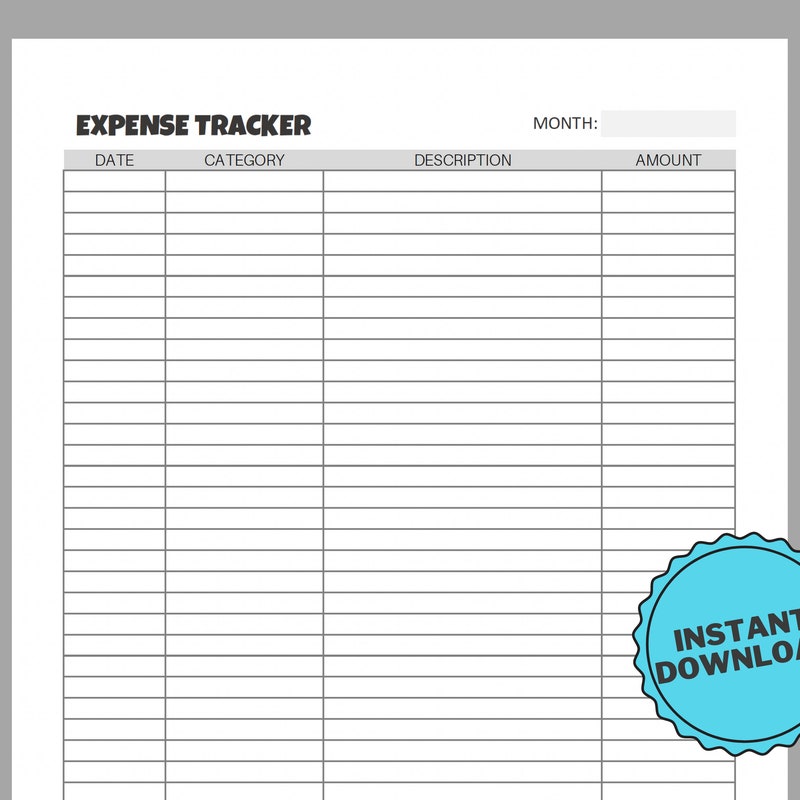 Expense Tracker List - Etsy