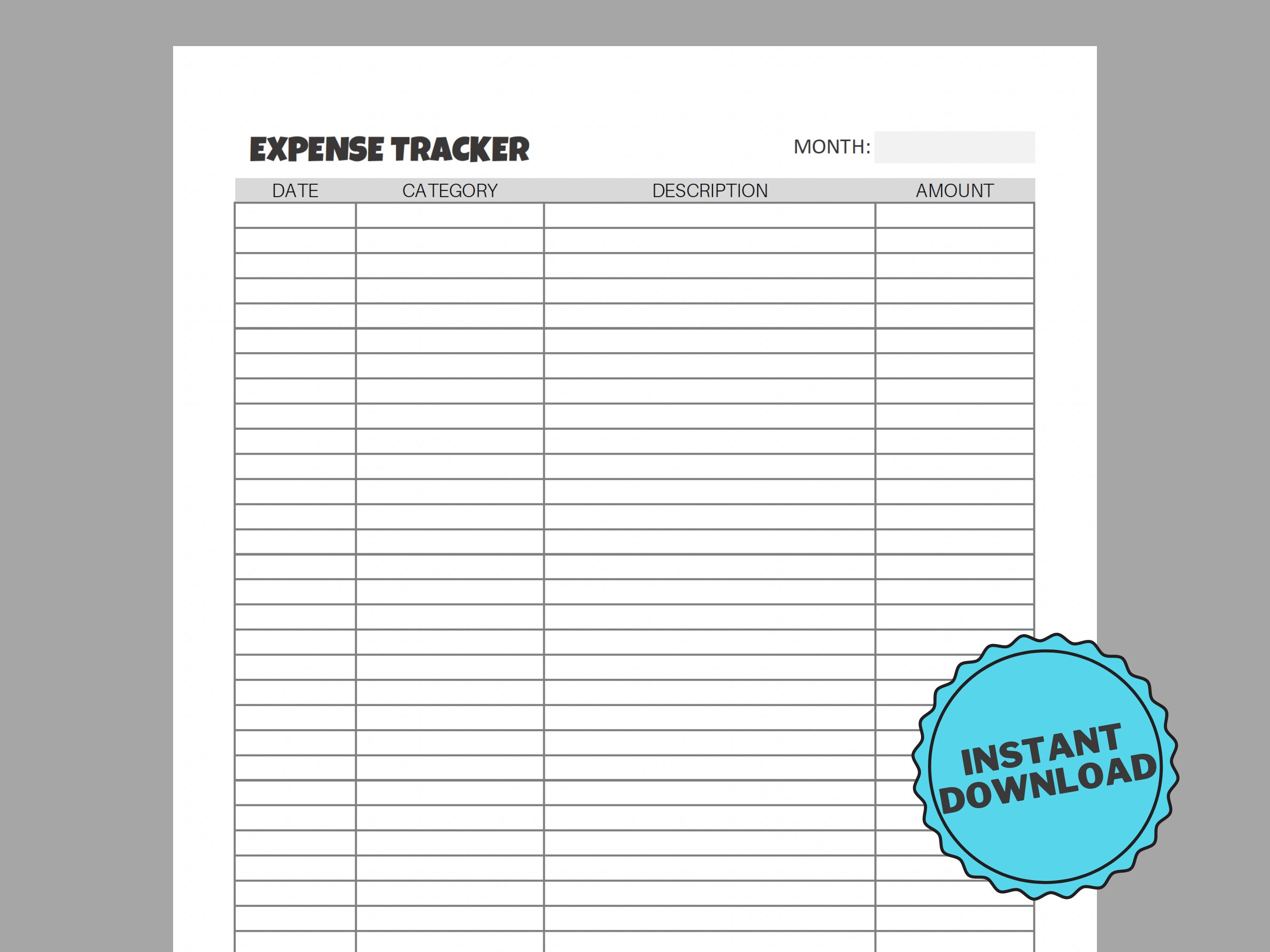 Expense Tracker Printable, Simple Expense Tracker, Pdf Printable - Etsy