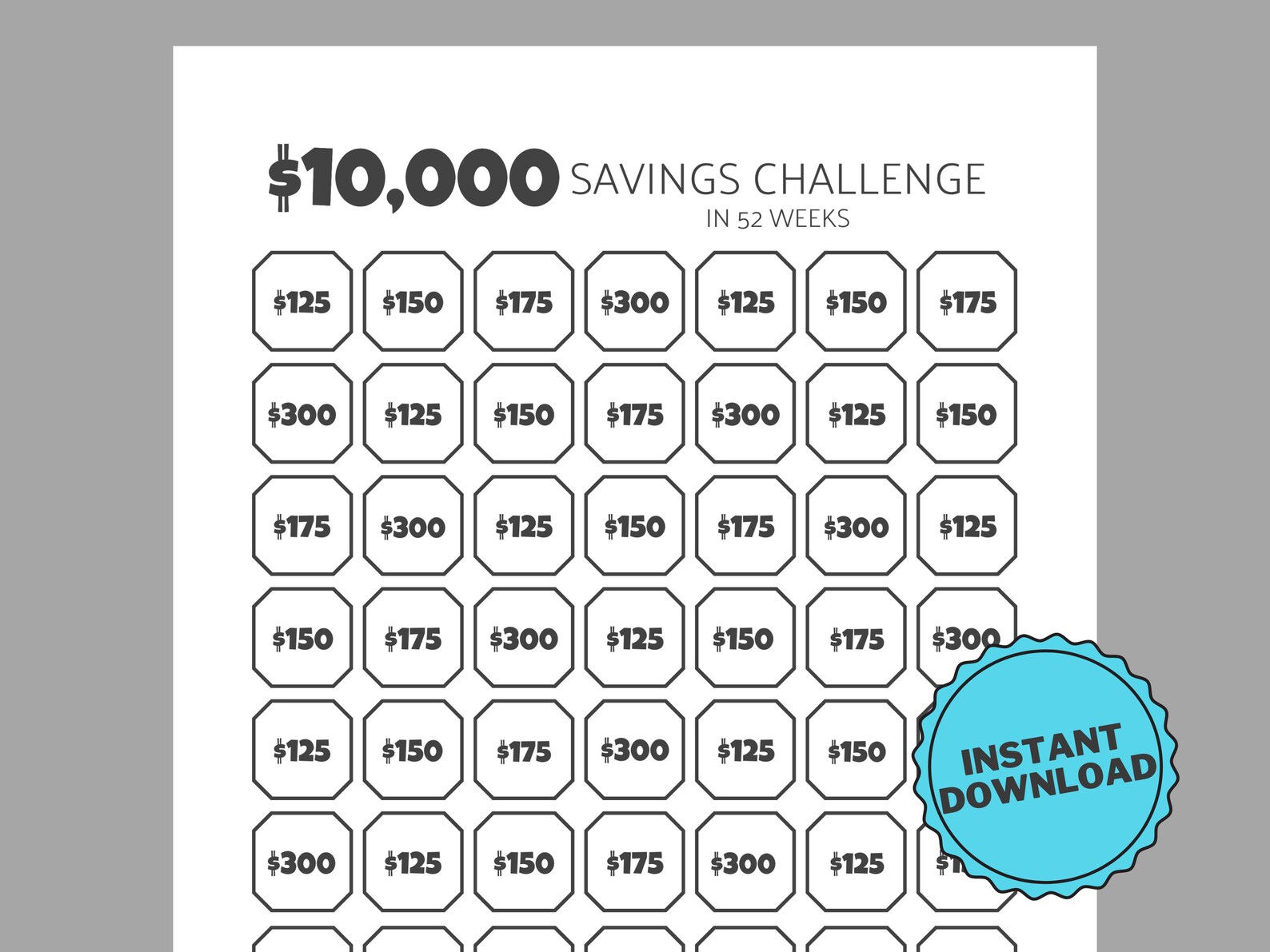 10,000 Money Savings Challenge, 10,000 Savings Tracker, Emergency Fund ...