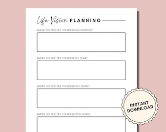 Vision Worksheet | Etsy