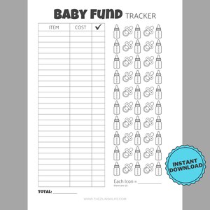 Baby Fund Tracker Printable PDF Editable & Personalized Savings Goal ...