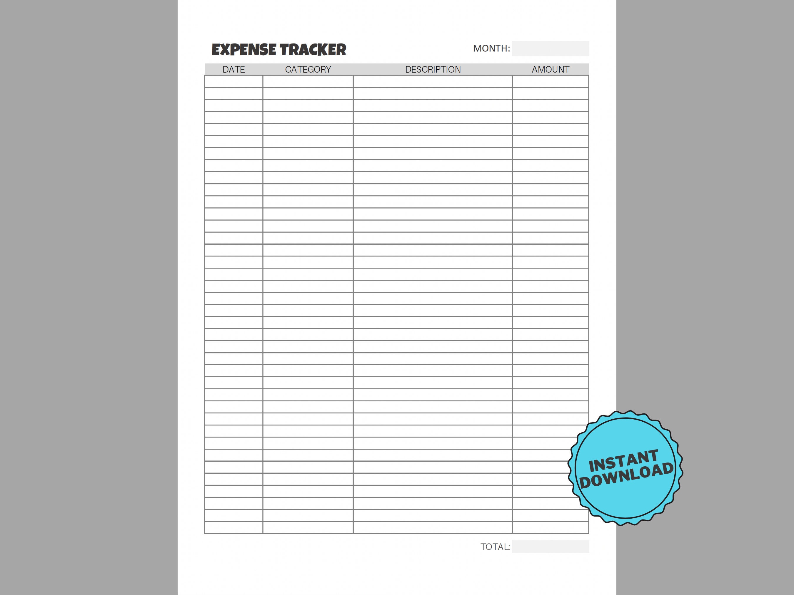 Expense Tracker Printable, Simple Expense Tracker, Pdf Printable - Etsy