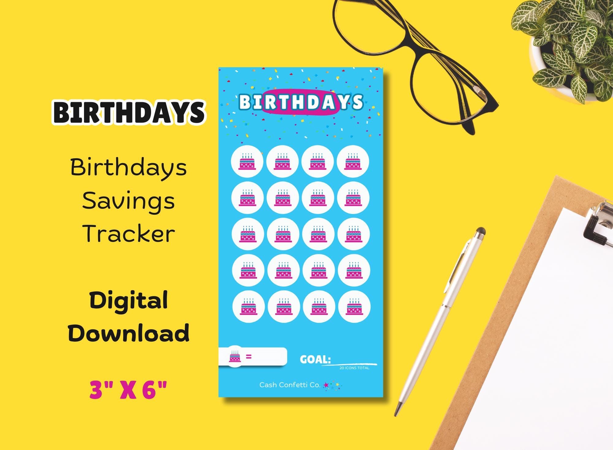 Birthday Savings Tracker - Printable PDF - Etsy