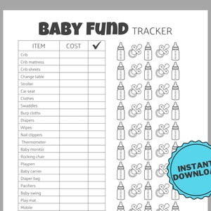 Baby Fund Tracker Printable PDF Editable & Personalized Savings Goal ...