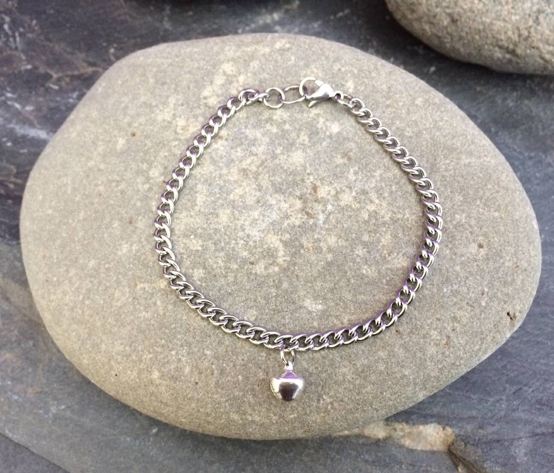 Stainless Steel With 8mm Steel Bell Submissive Ownership Anklet or ...