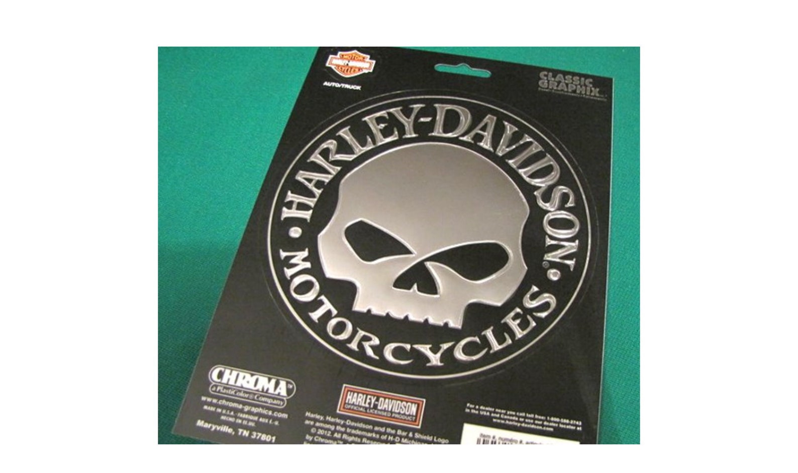 Harley Davidson® Willie G Skull Embossed Chrome Finish Decal - Etsy