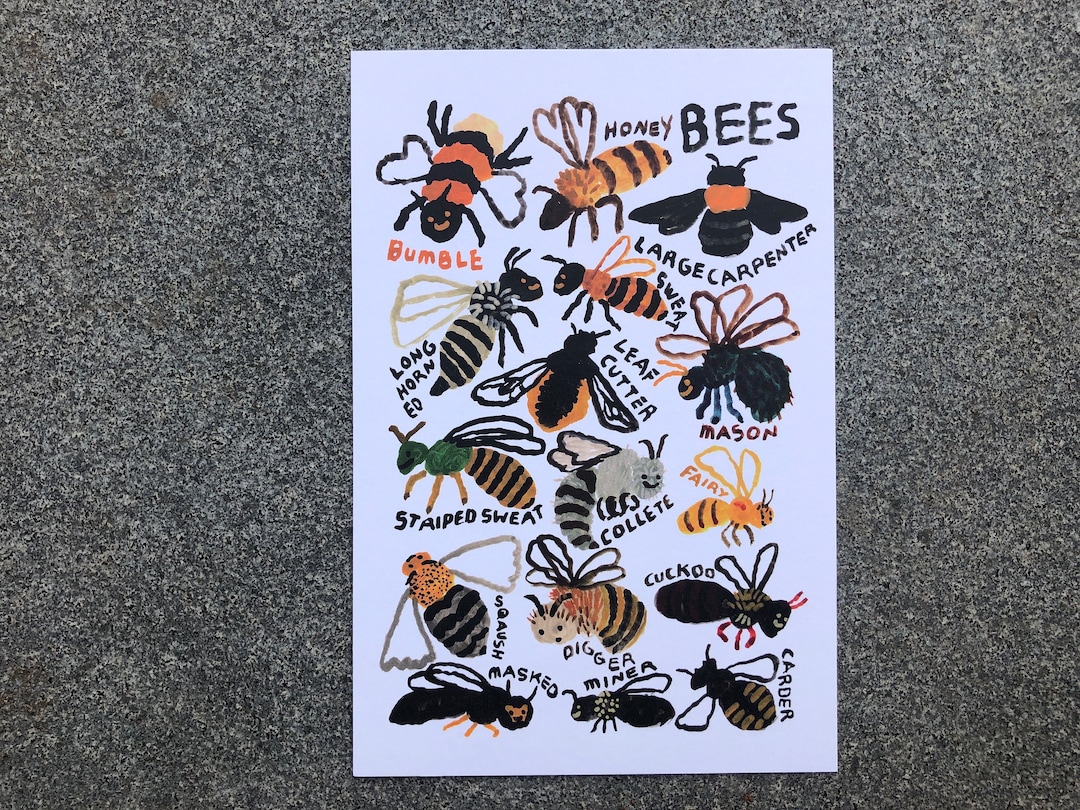 Bees Mini Posters /6x9 Poster/ Art Print/ Super Premium Paper 32pt ...