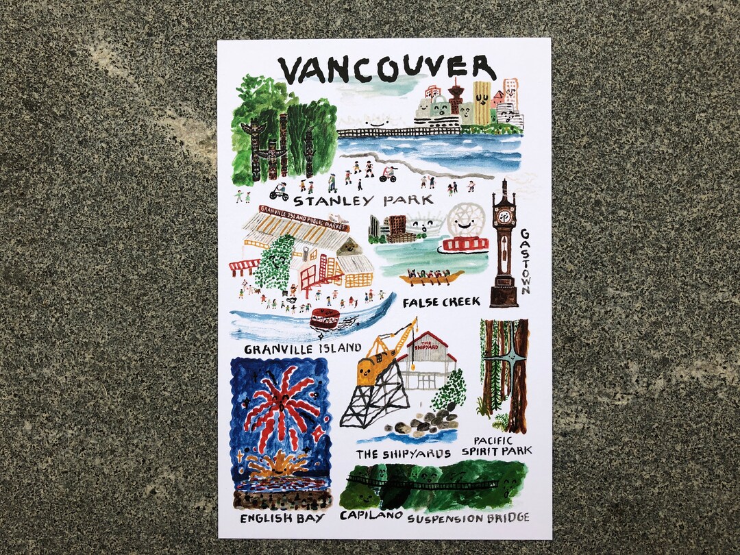 VANCOUVER Mini Posters /6x9 Poster/ Art Print/ Super Premium Paper 32pt ...