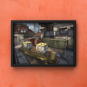CSGO Train Landscape Oil Painting CSGO Merch Postcard CS2 Gaming Poster ...