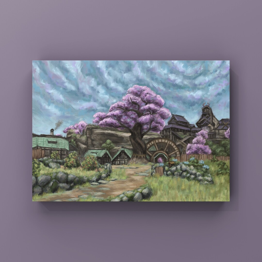 Genshin Impact Inazuma City Oil Painting Gaming Poster - Etsy