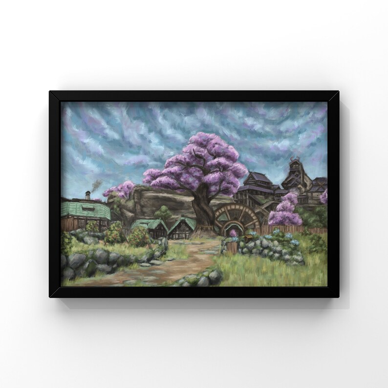 Genshin Impact Inazuma City Oil Painting Gaming Poster - Etsy