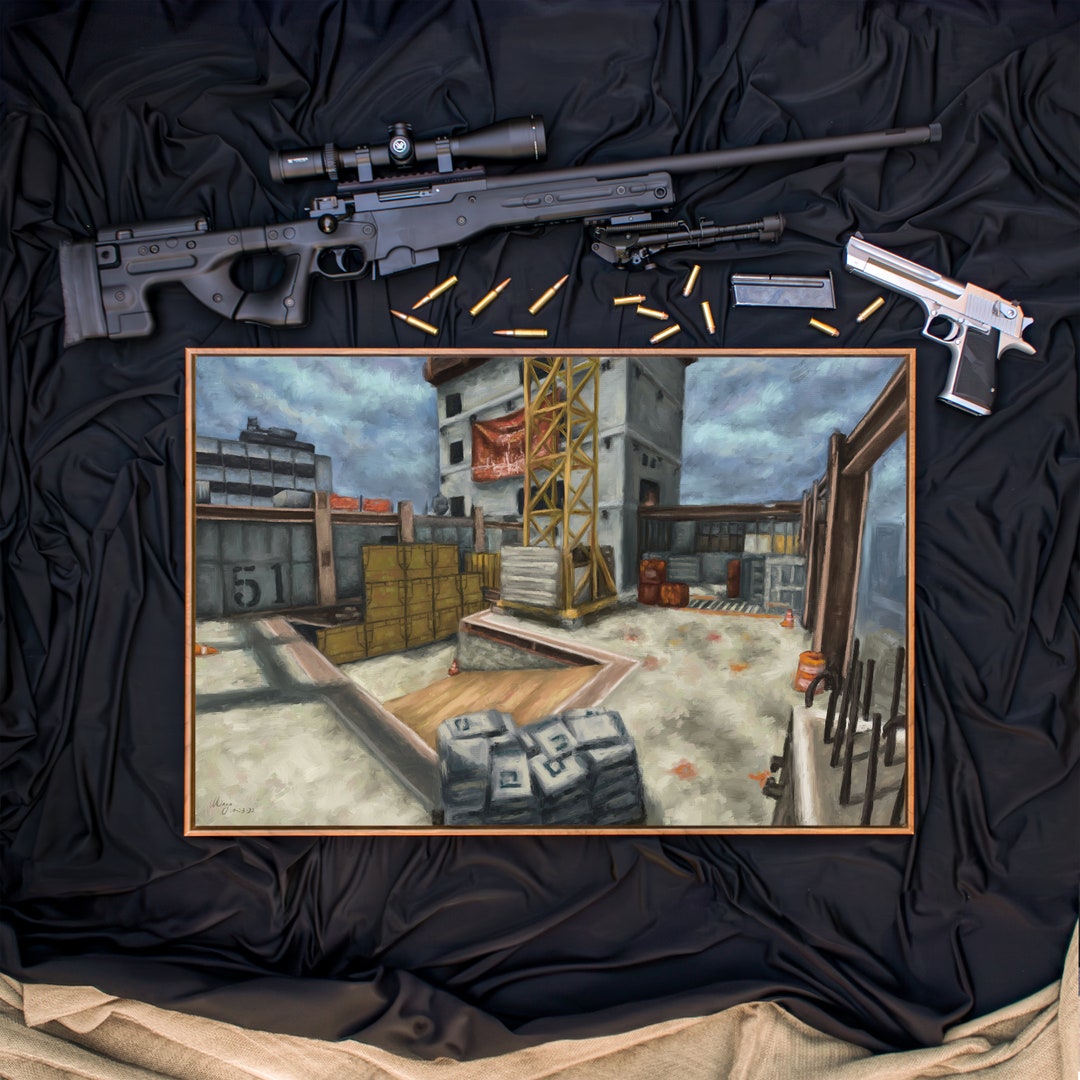 Counter Strike Vertigo Landscape Canvas Oil Painting CSGO Merch CS2 Gaming Poster Framed Canvas ...