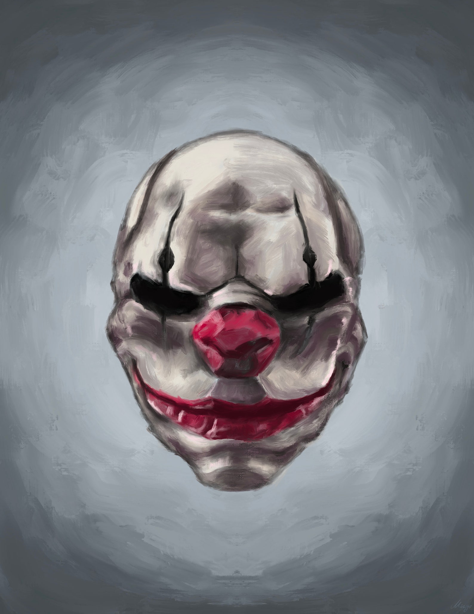 PAYDAY Wolf Mask Art Poster Gaming Portrait Oil Painting - Etsy