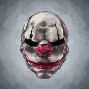 PAYDAY Wolf Mask Art Poster | Gaming Portrait Oil Painting | Art Poster ...