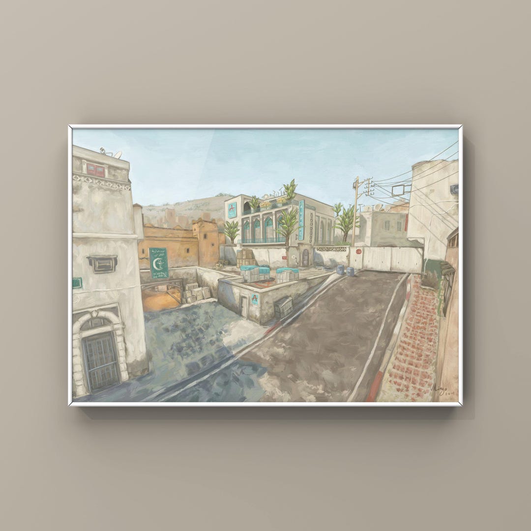 CS2 Dust 2 A Site Landscape Oil Painting | CSGO Merch | Postcard | CS2 ...
