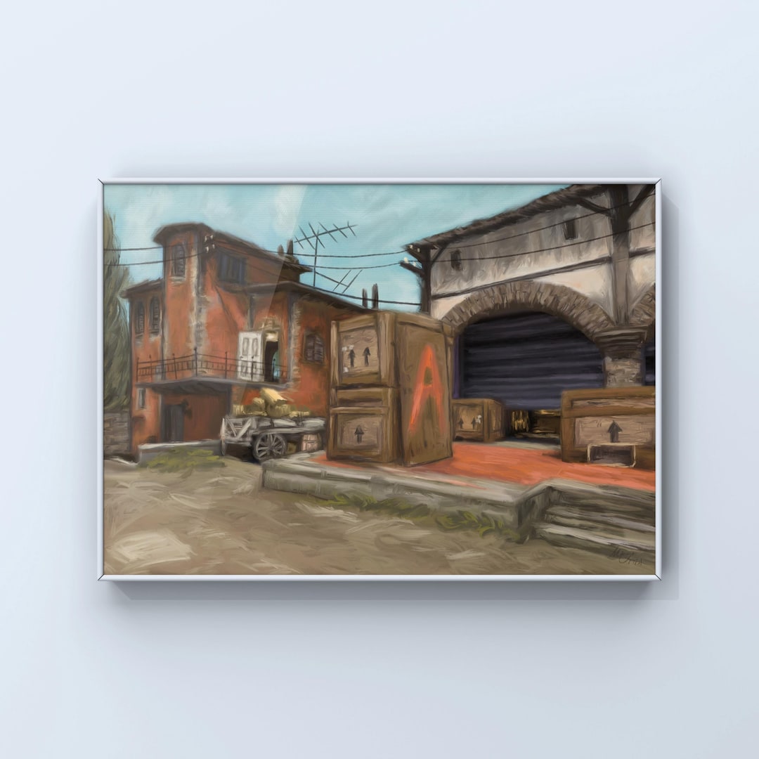 CSGO Inferno Landscape Oil Painting | CSGO Merch | Postcard | CS2 ...