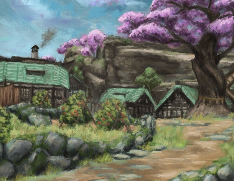 Genshin Impact Inazuma City Oil Painting Gaming Poster - Etsy