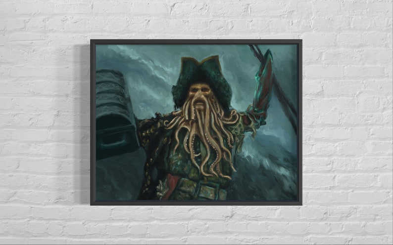 Davy Jones Pirates of the Caribbean Art Print | Davy Jones Portrait ...