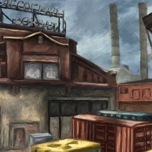 CSGO Train Landscape Oil Painting CSGO Merch Postcard CS2 Gaming Poster ...