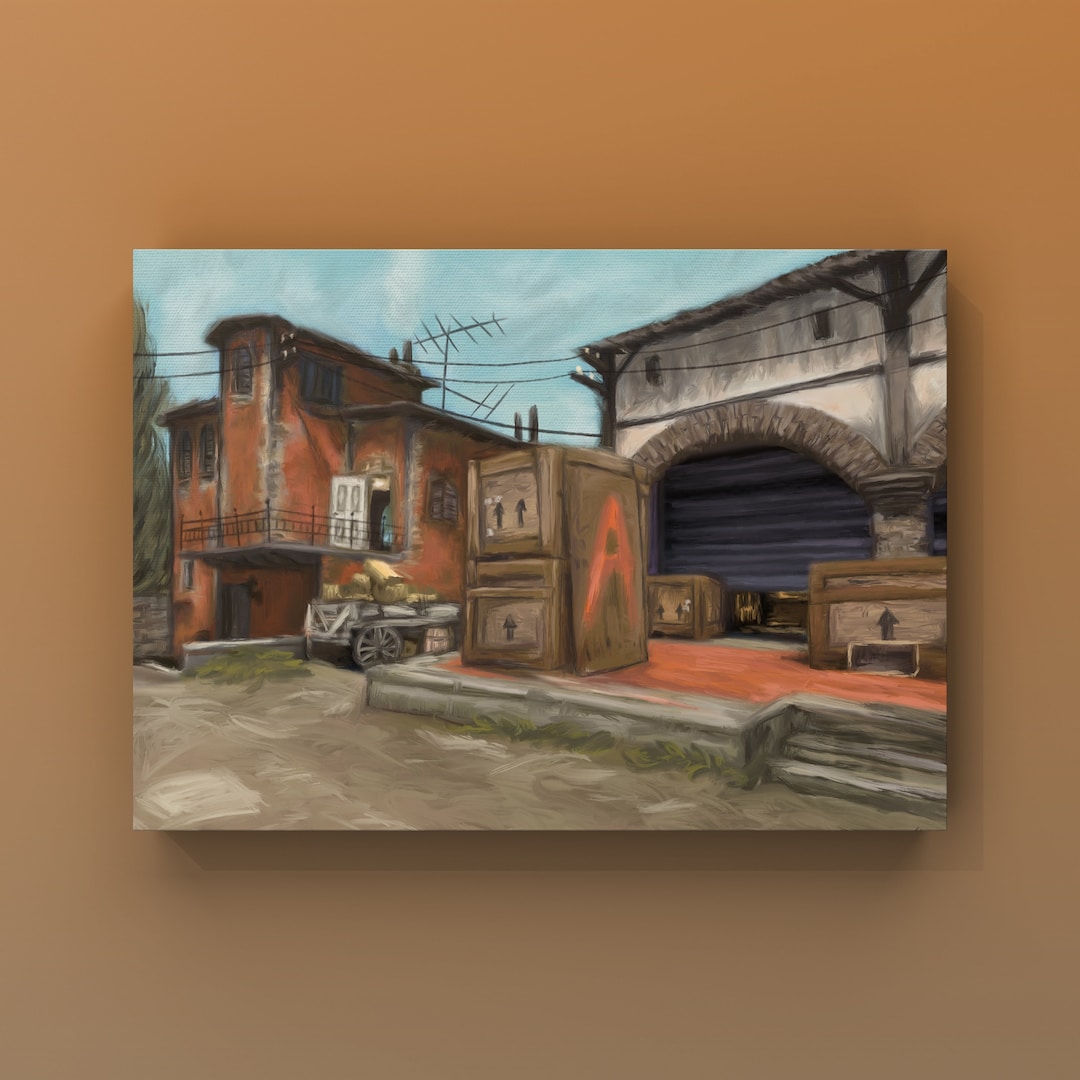 CSGO Inferno Landscape Oil Painting CSGO Merch Postcard CS2 Gaming ...