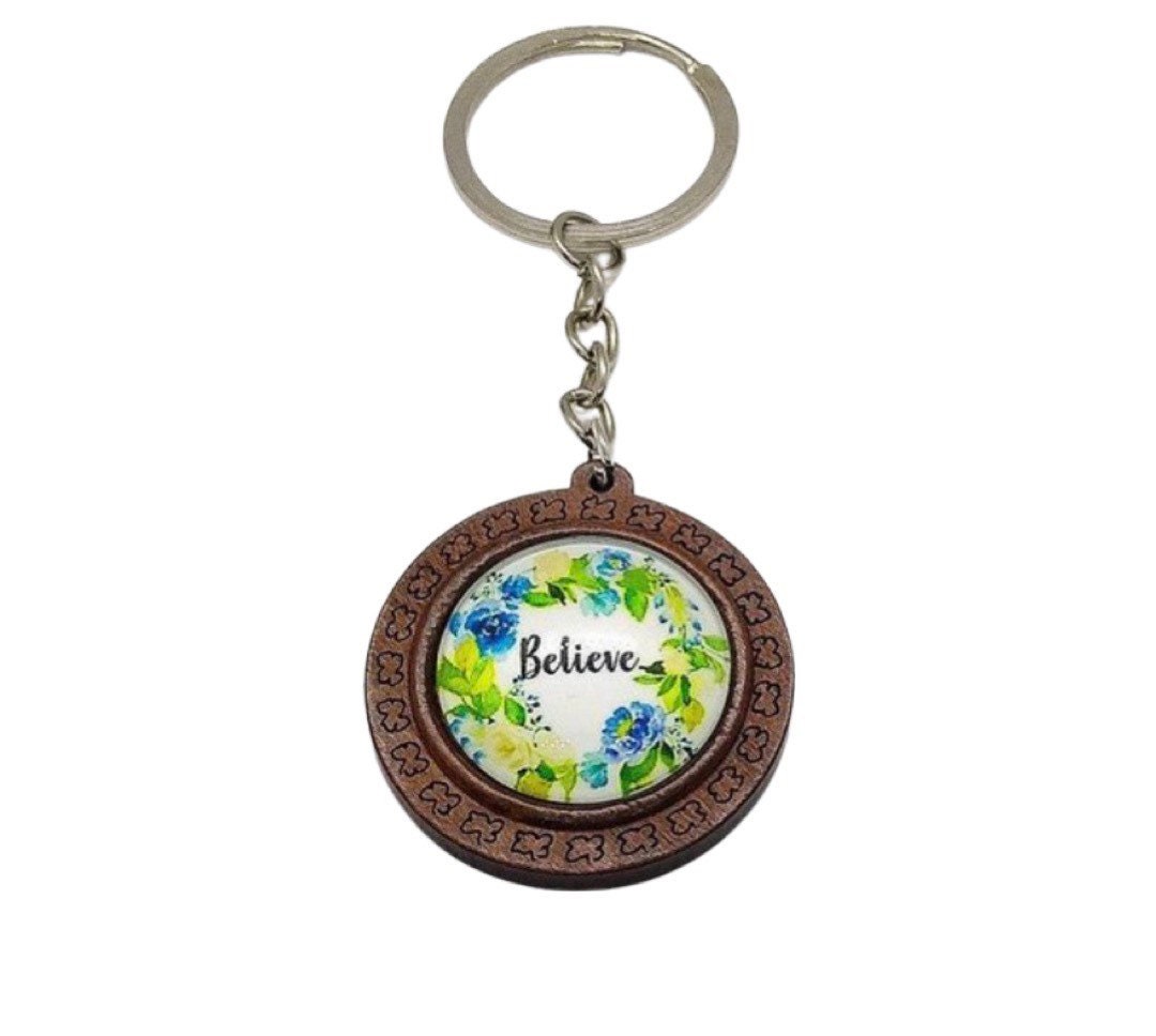 Believe Keychain, Quote Motivational Keychain, Inspiration, Gift ...
