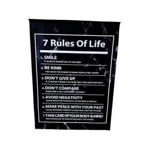 7 Rules of Life Poster. Motivational Quote Poster, Inspirational Canvas ...