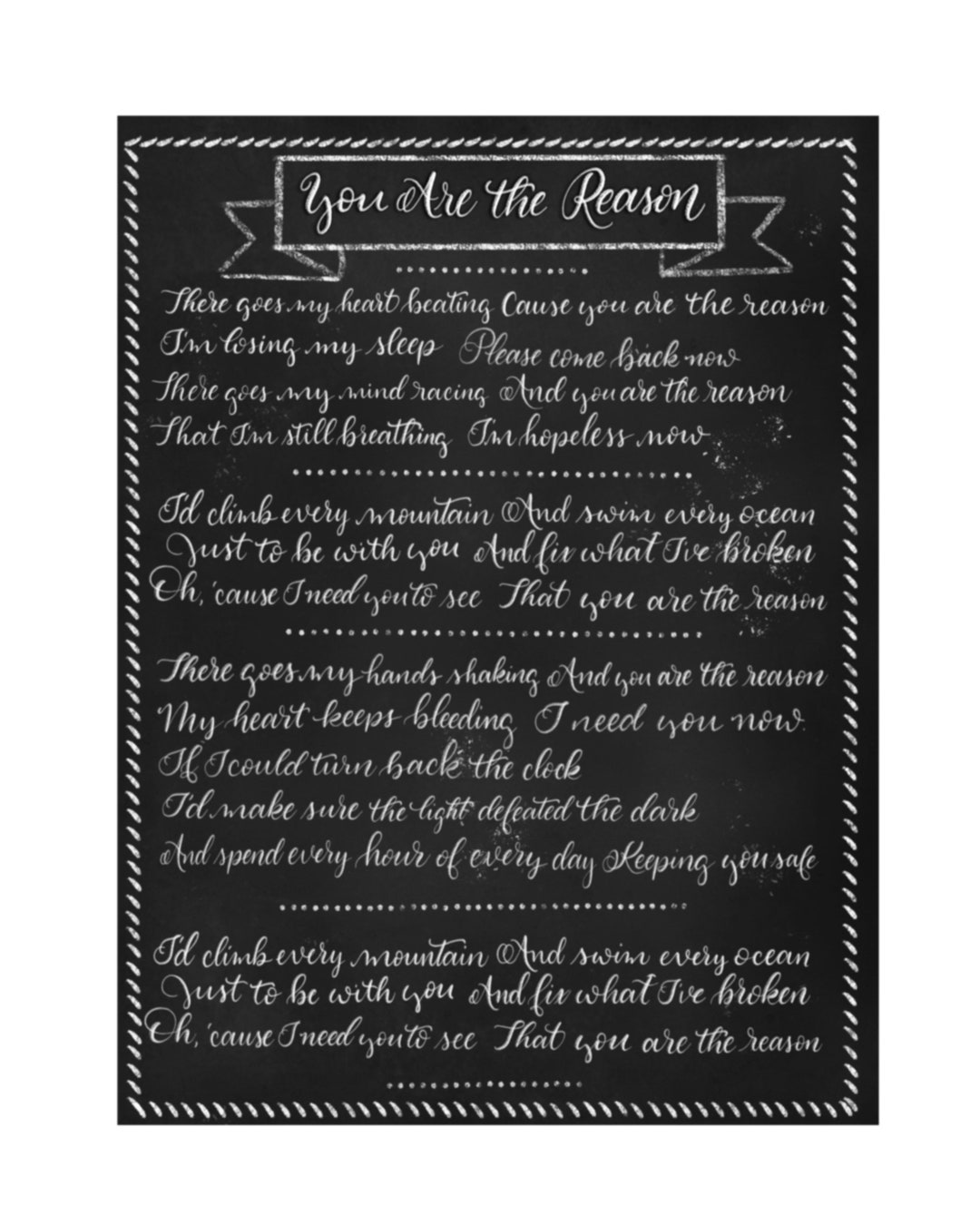 You Are the Reason Print 8x10 - Etsy