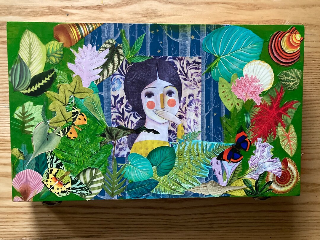 Hand-collaged Box With Beautiful Selection of Craft Materials Including ...